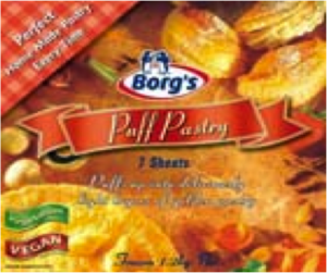 Borg's Puff Pastry Sheets - 7 sheets per 1.2 kg/pack x 10 packs per ...