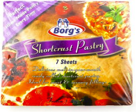 Borg's Shortcrust Pastry Sheets - 7 Sheets per 1.2kg/pack x 10 packs ...