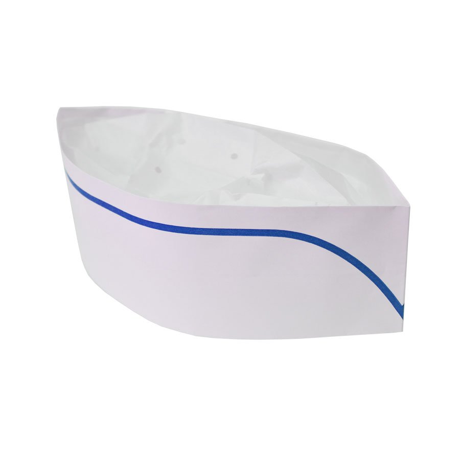Hagen's White Paper Forage Hat (Blue Line) (100 pieces per box ...