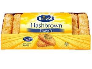 SIMPLOT Triangle Hashbrown 500gm/pack (24 packs per carton) Product of ...