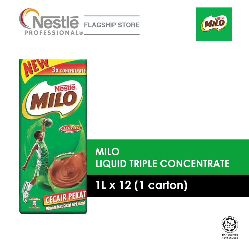 MILO Liquid Triple Concentrate 1L/pack x 12 packs per Carton (Sold per ...