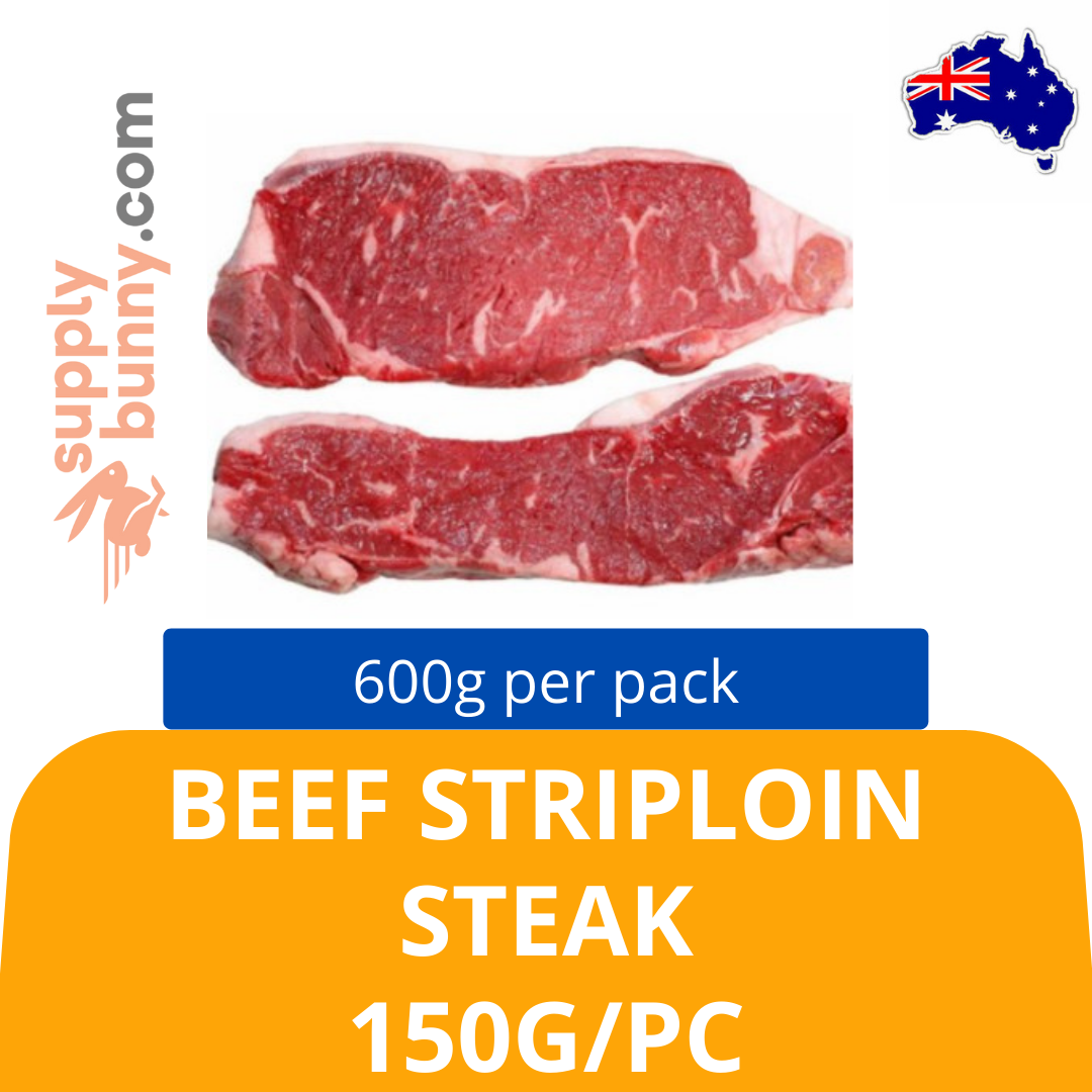 Frozen Australian Beef Striploin Steak 150g/pc 600g/pack (Sold per Pack ...