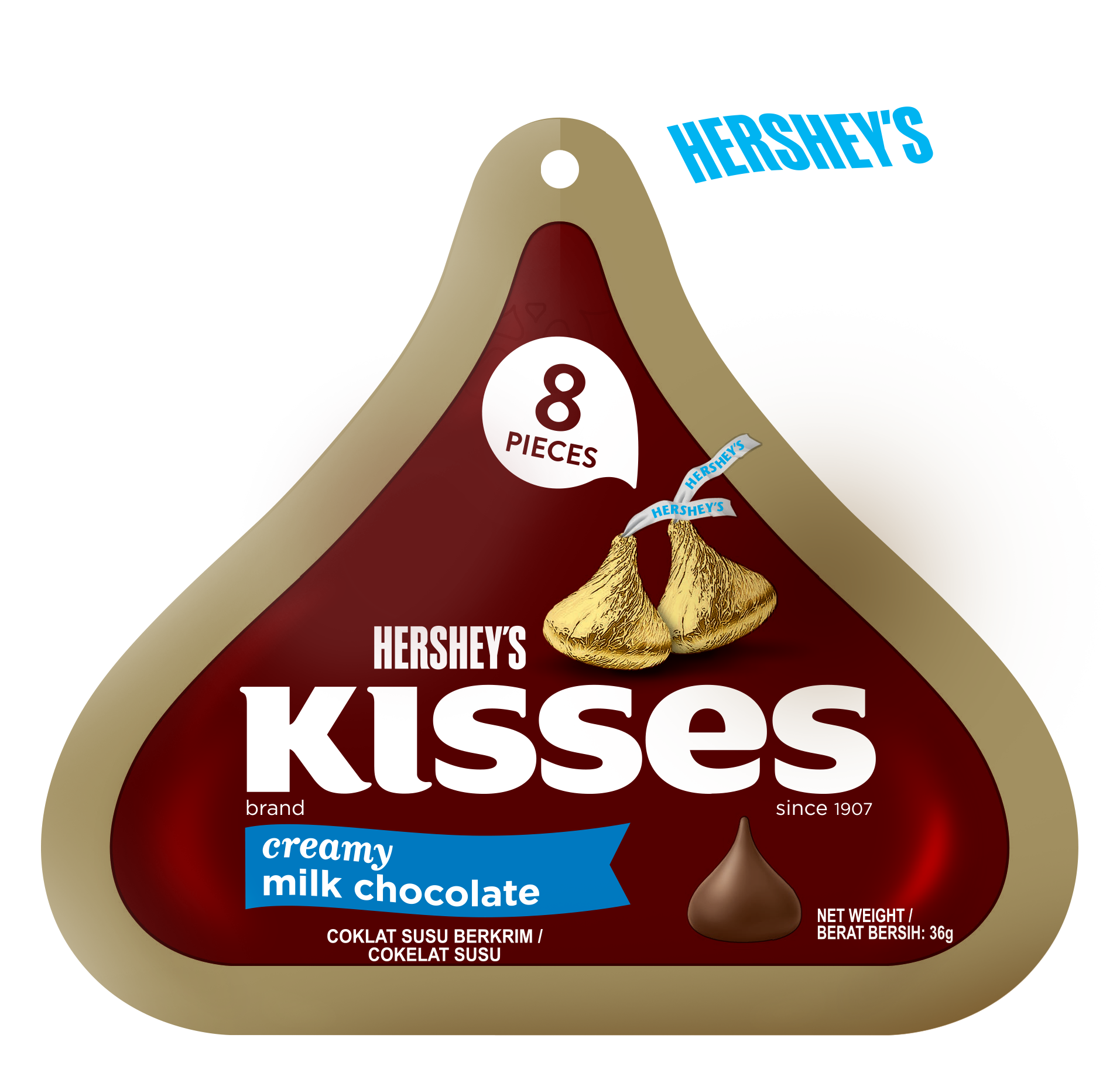 HERSHEY'S Kisses Creamy Milk Chocolate 36gm/pack ( 24 packs per carton ...