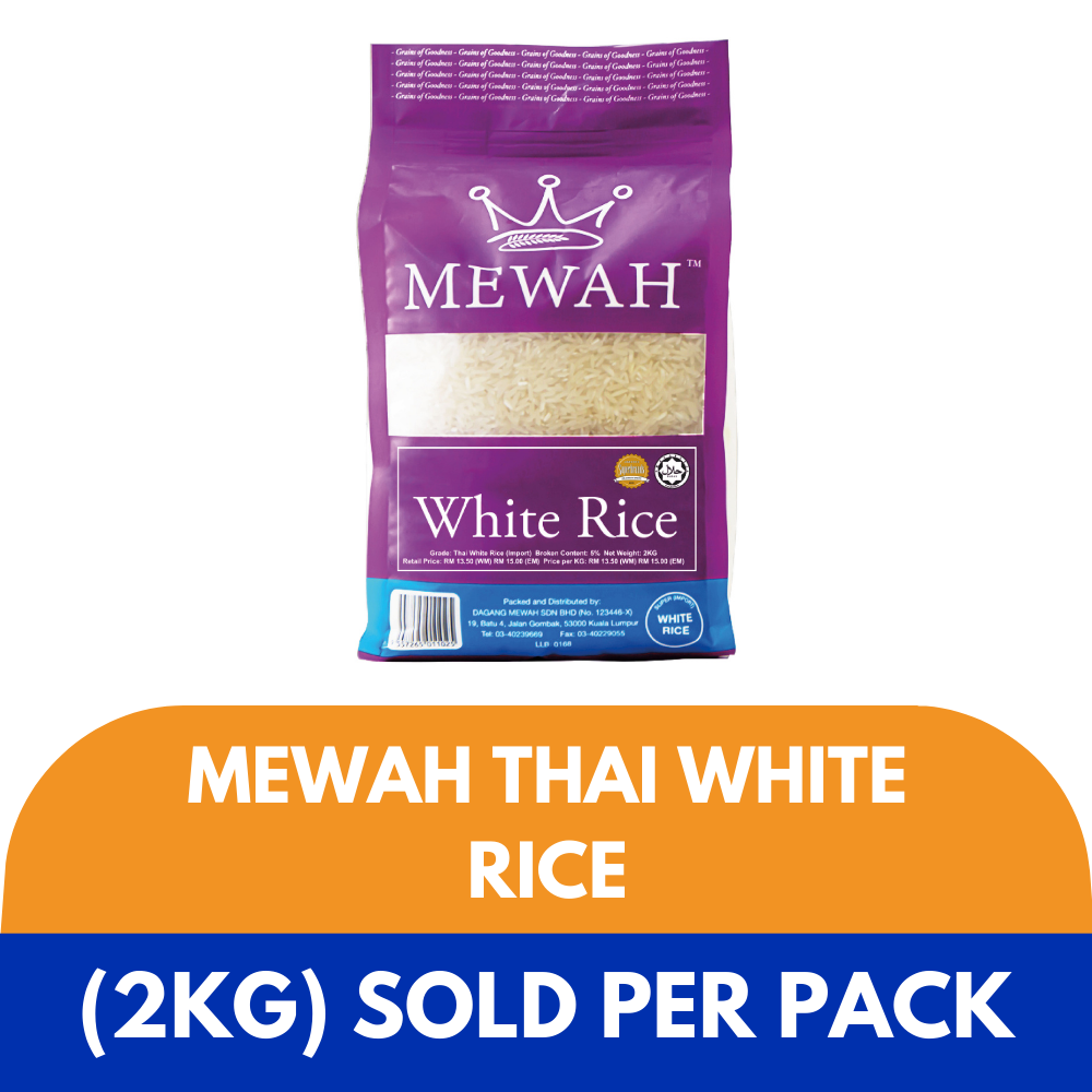 Mewah Thai White Rice 2kg per Pack (Sold per Pack) — HORECA Suppliers ...