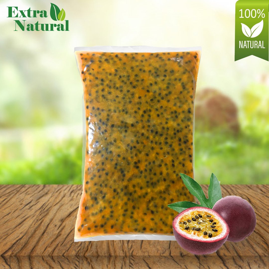 [Extra Natural] Frozen Seeded Passion Fruit Pulp 1kg/pack (10 pack per ...
