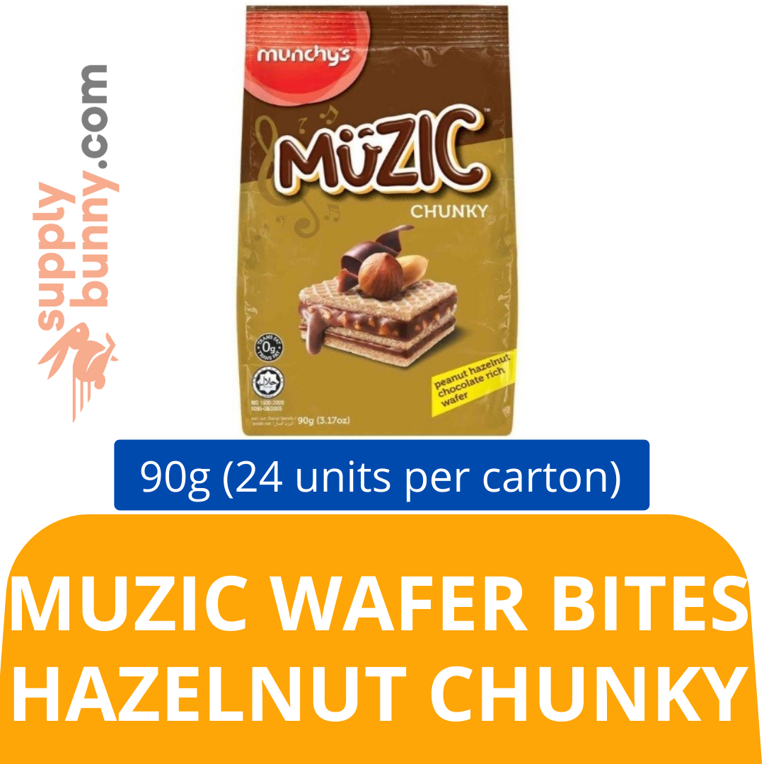 Muzic Wafer Bites – Hazelnut Chunky (90g X 24 packs) (sold per carton ...