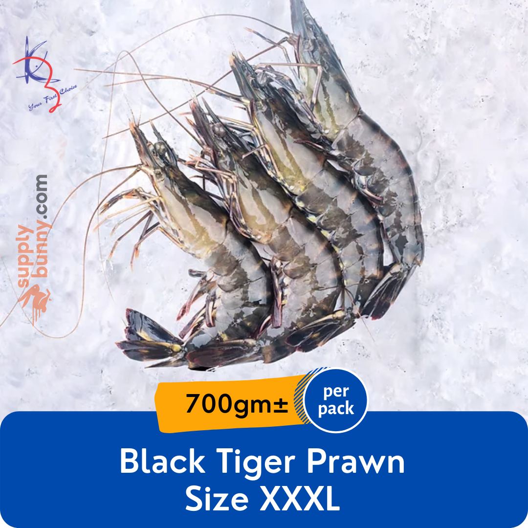 Black Tiger Prawn Xxxl 4 6pcs 700g± Sold Per Pack 老虎虾 Udang Harimau