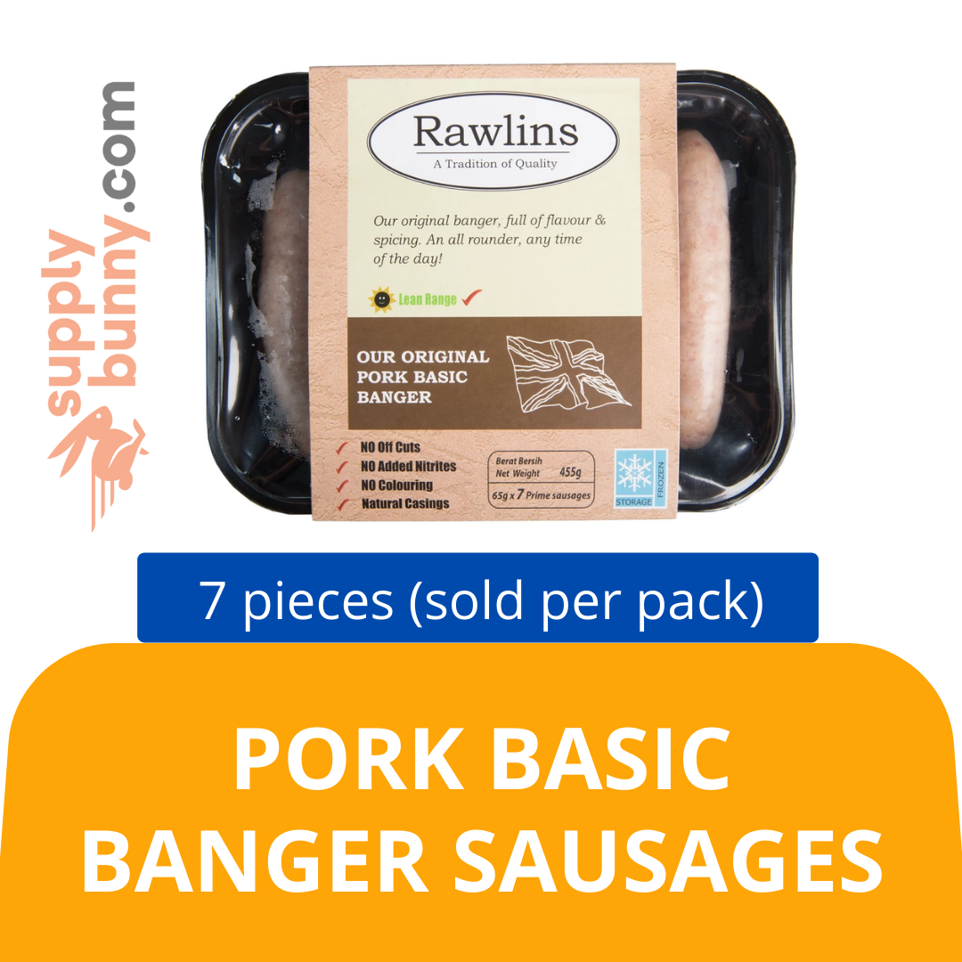 Pork Basic Banger Sausages 7 pieces (sold per pack) Rawlins Food Frozen ...