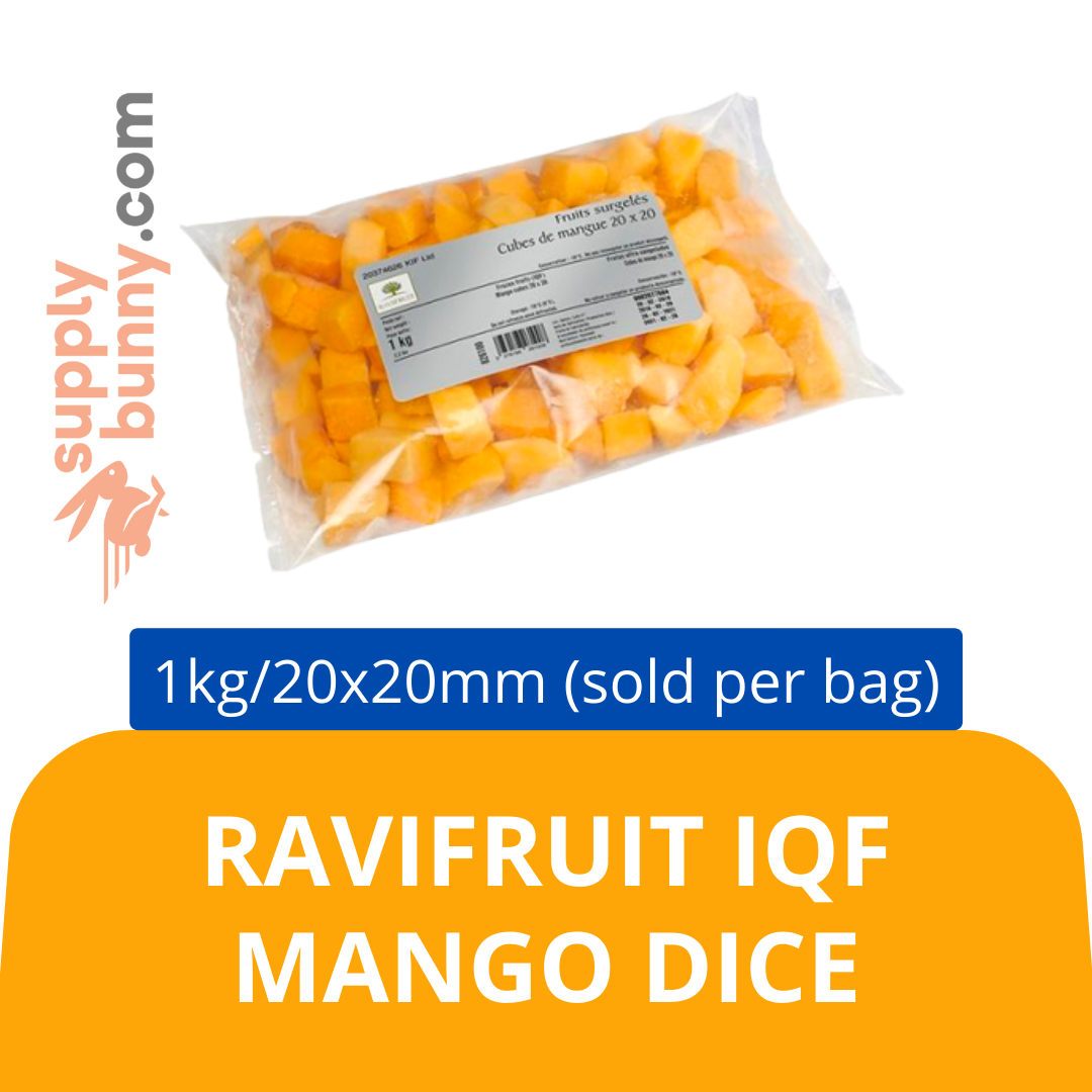 RAVIFRUIT IQF MANGO DICE 20X20MM 1KG (sold per bag) BidFood — HORECA ...