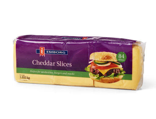 Cheese CHEDDAR SLICE OREN Ebg 84pc 1kg (Sold per Pack) — HORECA ...