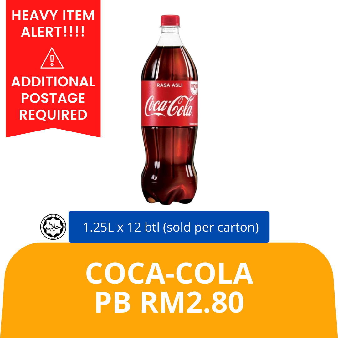 Coca-Cola PB RM2.80 1.25L x 12 — HORECA Suppliers | Supplybunny