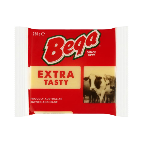 Bega Extra Tasty Cheddar Cheese 250g/pack (sold per pack) — HORECA ...