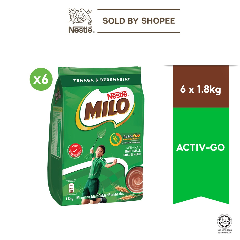 MILO Activ-Go Powder Softpack 1.8kg/pack x 6 packs per carton (Sold per ...